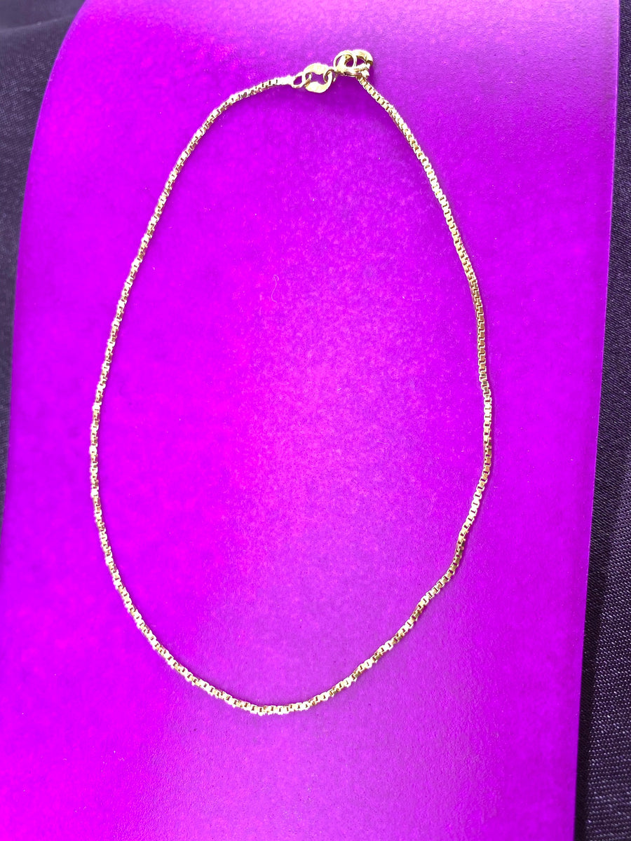 10k Yellow Gold Twisted Box Chain Anklet – Phoenix Jewelry Co